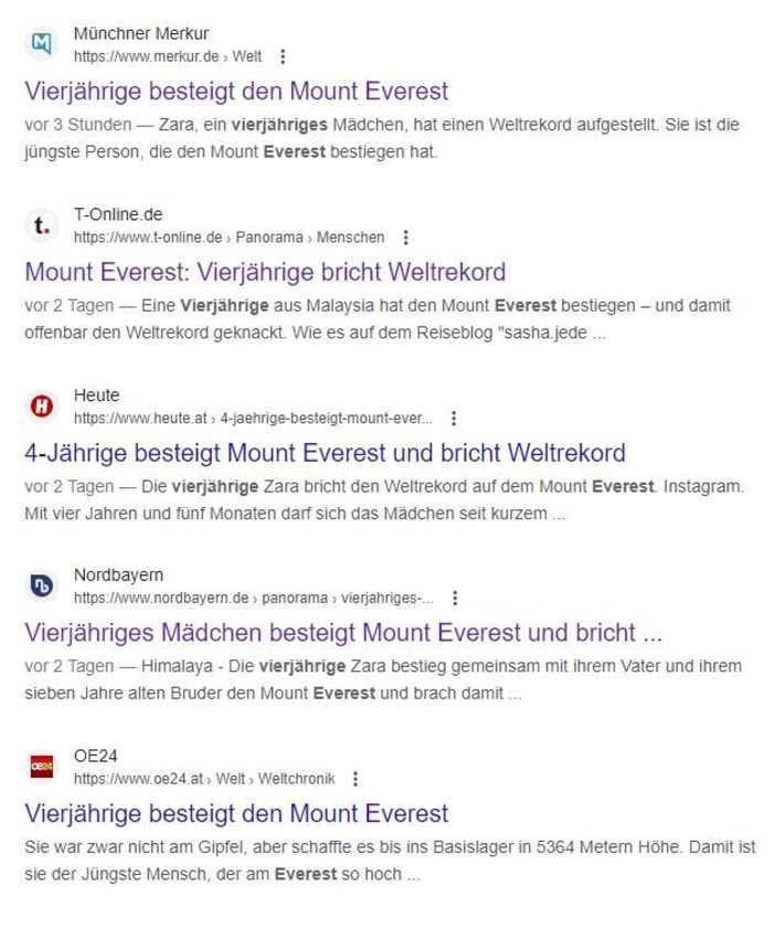 Kleinkinder auf dem Mount Everest? Nein!