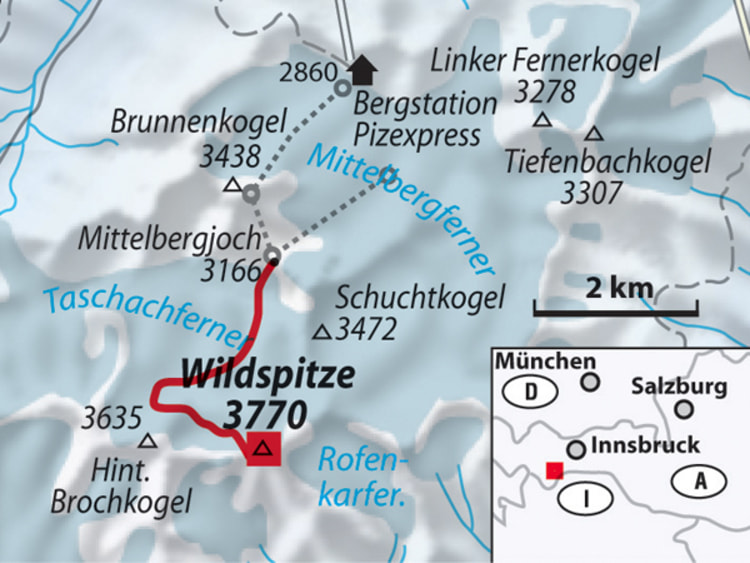 Skitour auf die Wildspitze in den Ötztaler Alpen